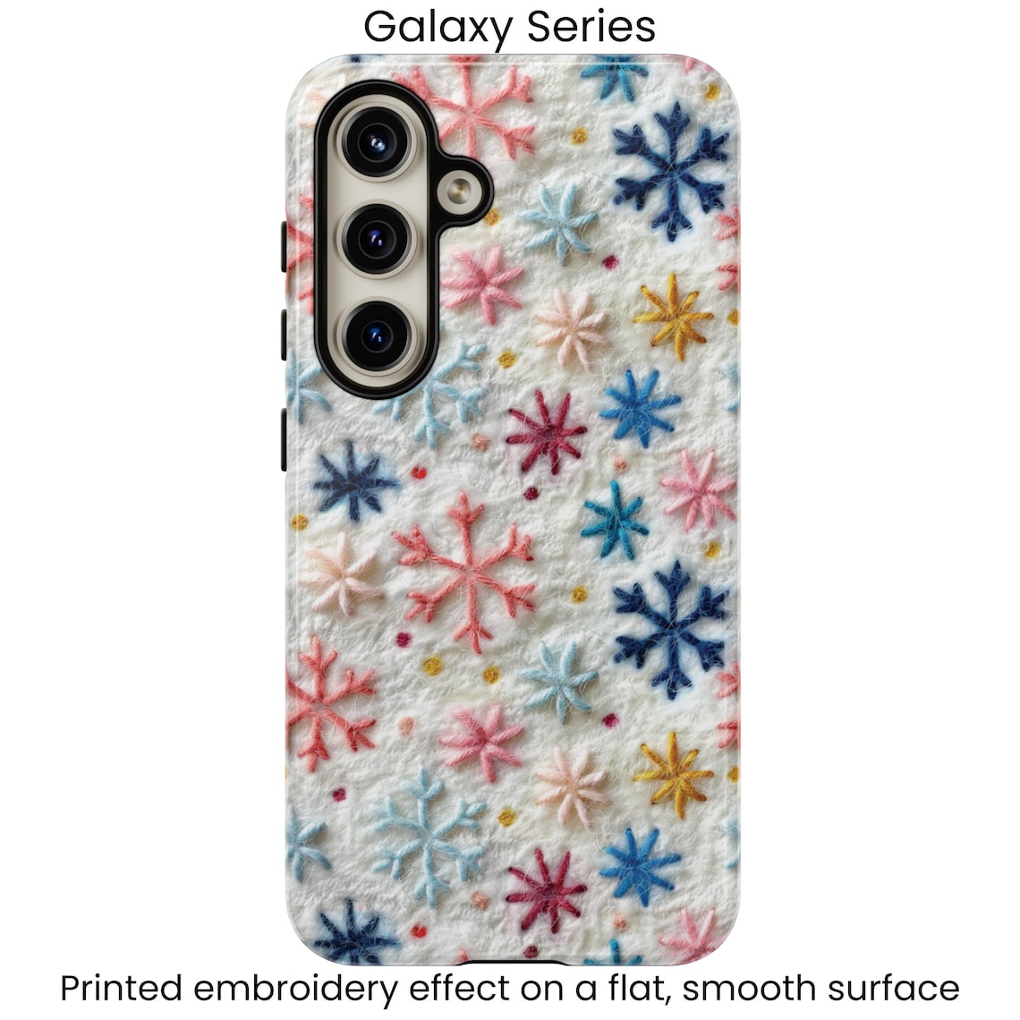 Cute Snowflake Phone Case for Iphone, Pixel, and Galaxy - Embroidery ...