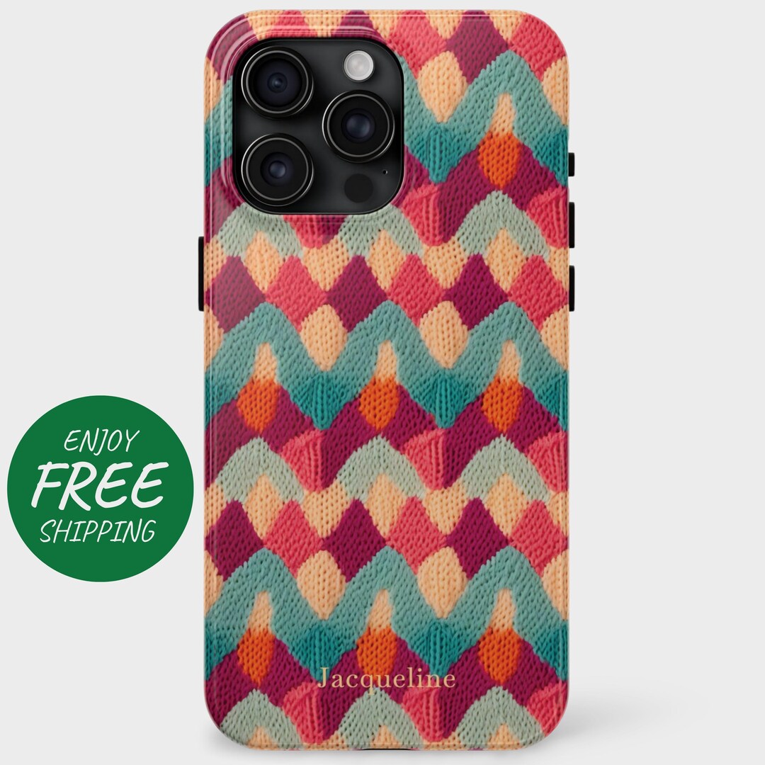 Vintage Chevron Knit Phone Case for iPhone and Galaxy - Personalized ...