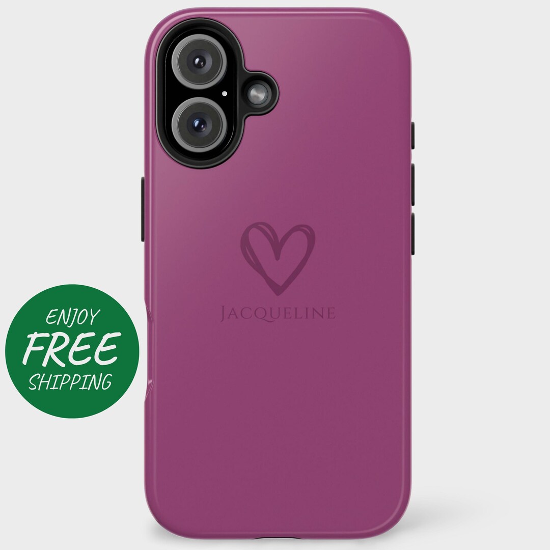 Personalized Purple Cute Heart Phone Case for Iphone, Galaxy, and Pixel ...