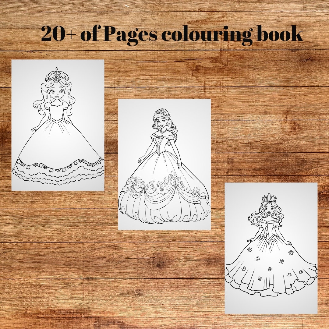 Princess Coloring Books | Colouring Pages 25 Pages Colouring Book ...