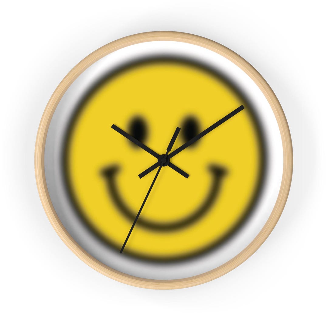 Blurry Happy Smiley Face Wall Clock - Etsy