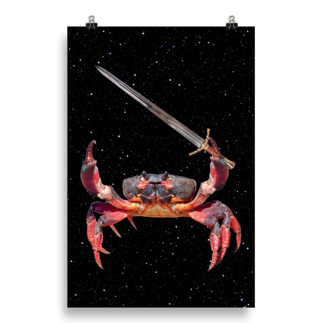 Crab Knight Glossy Poster: Space Theme Art - Etsy