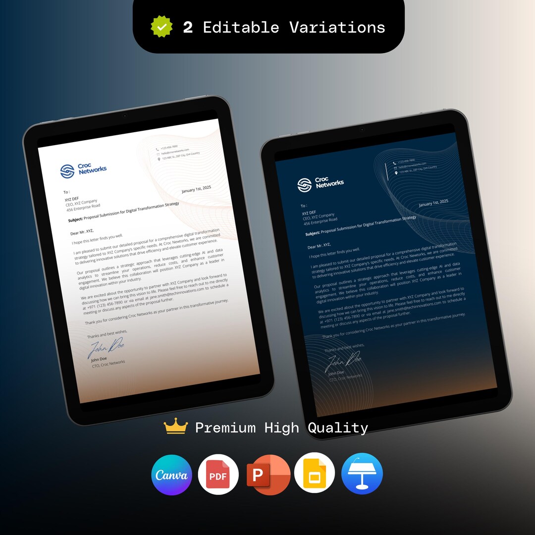 Editable Business Letterhead Template | Canva Design for Client ...