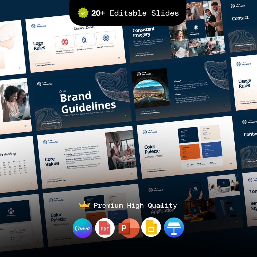 Editable Canva Brand Guidelines Template: Startup Business Brand Kit - Etsy