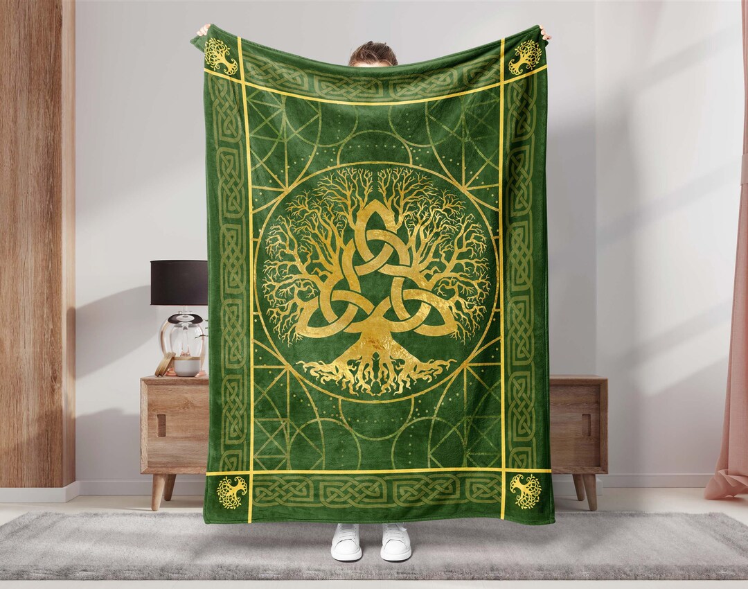 Celtic Tree of Life Blanket, Viking Blanket, Celtic Knot Blanket, Irish ...