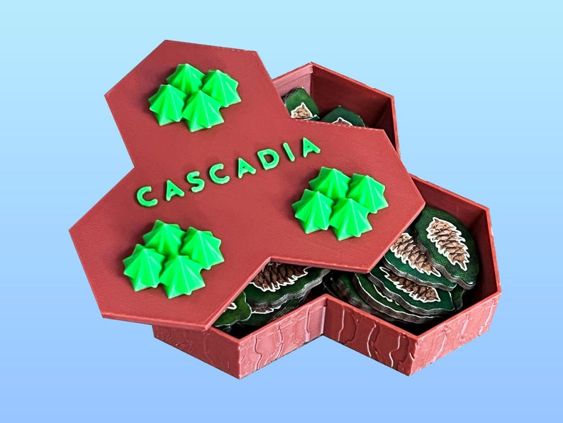 Cascadia and Landmarks Expansion Compatible Board Game Organizer Box ...