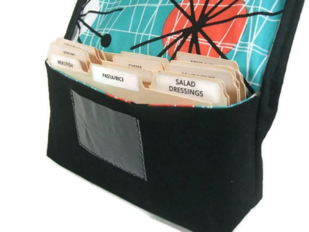 Coupon Organizer Wallet Black With Atomic Turquoise Orange Burst Lining ...