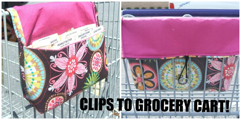 Fabric Coupon Organizer and Receipt Holder Black Cotton Twill Purple ...
