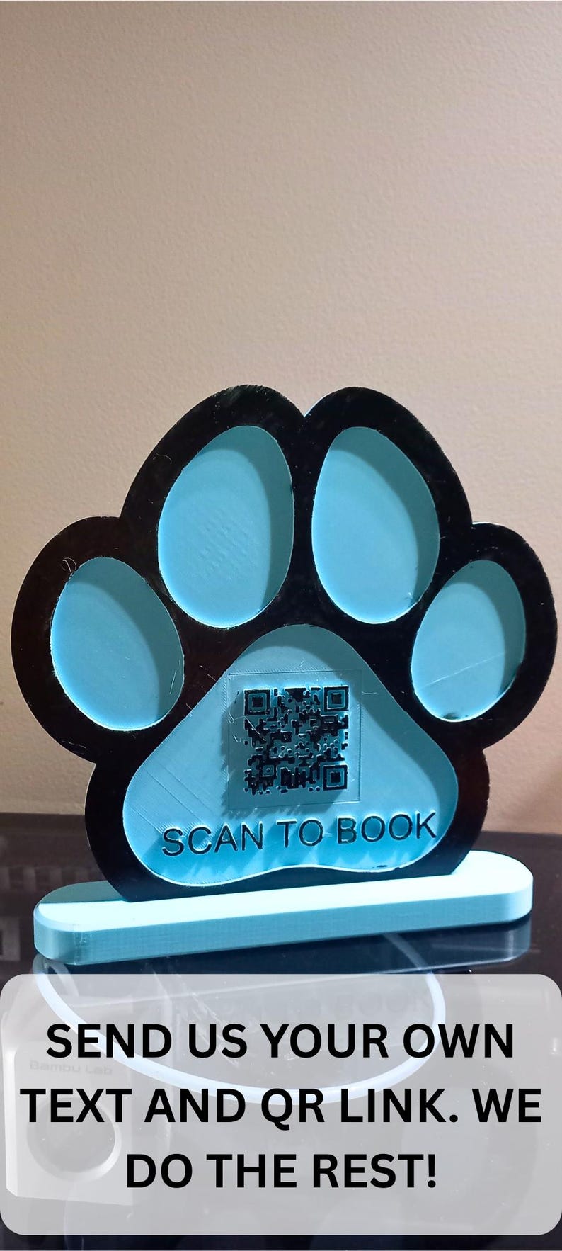 Custom Dog Paw QR Code Display Stand: 3D Printed Pet Business Sign - Etsy