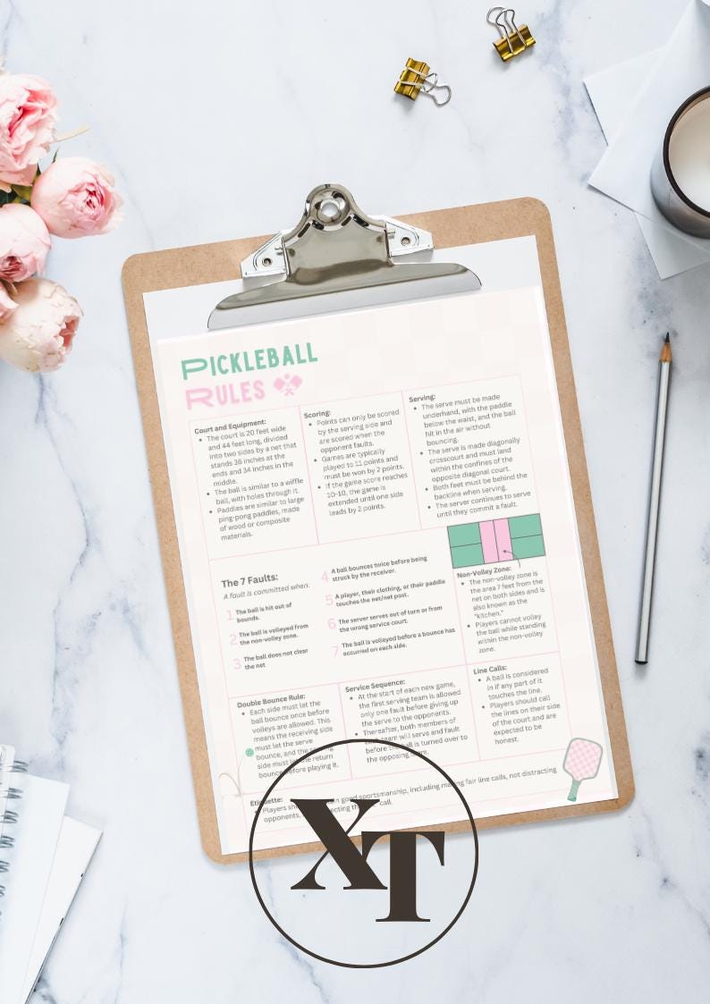 Pickleball Rule Sheet - Printable Instant Download - Etsy