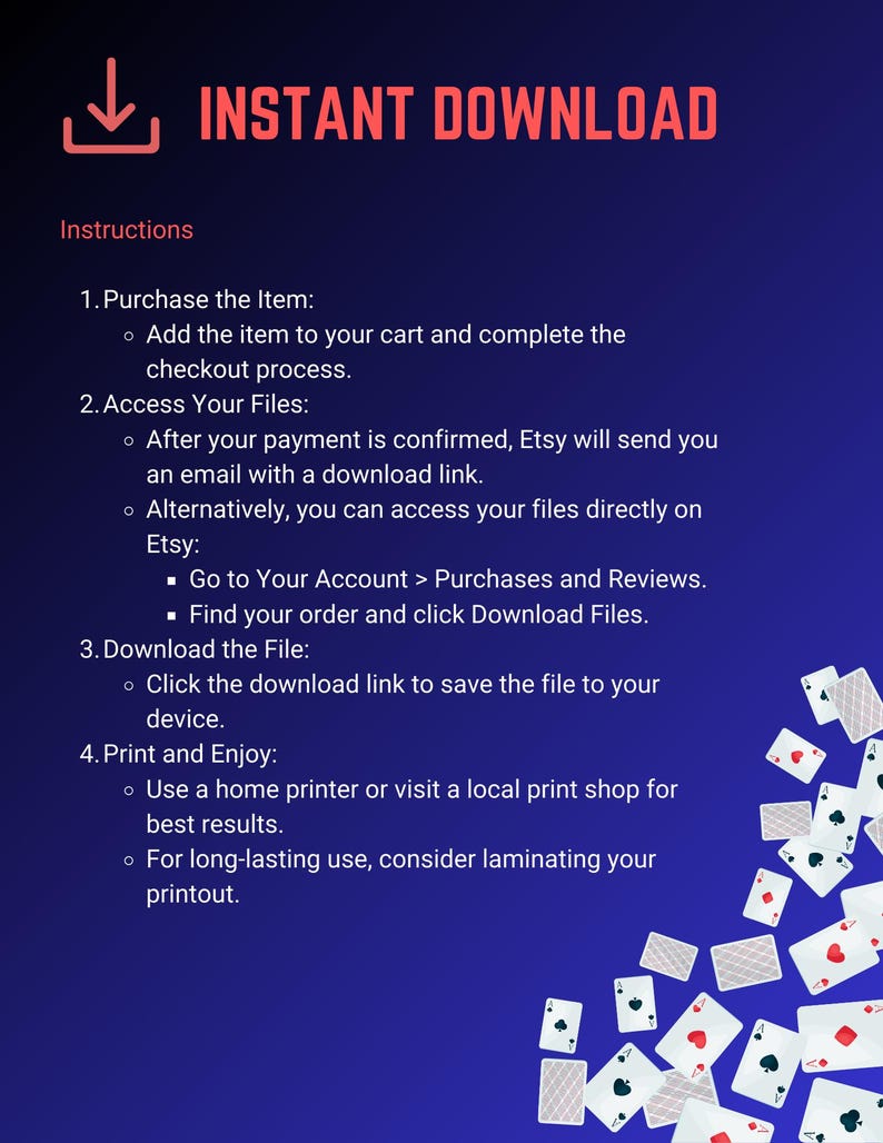 Euchre Rules Printable Guide - Simple Game Rules & Cheat Sheet - Digital Download for Beginners ...