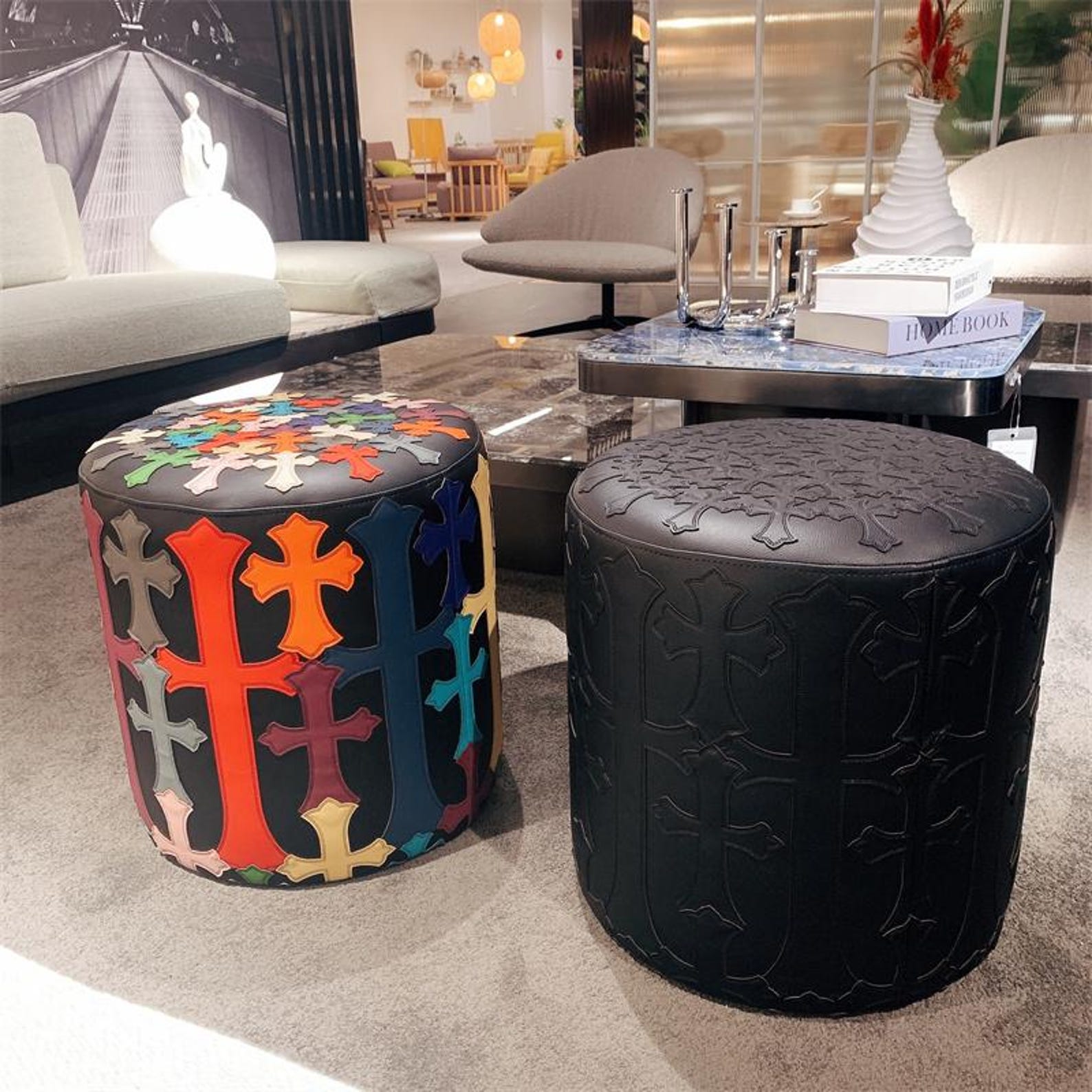Chrome Hearts Inspired Footrest, Luxury Home Decor & Accent Furniture ...