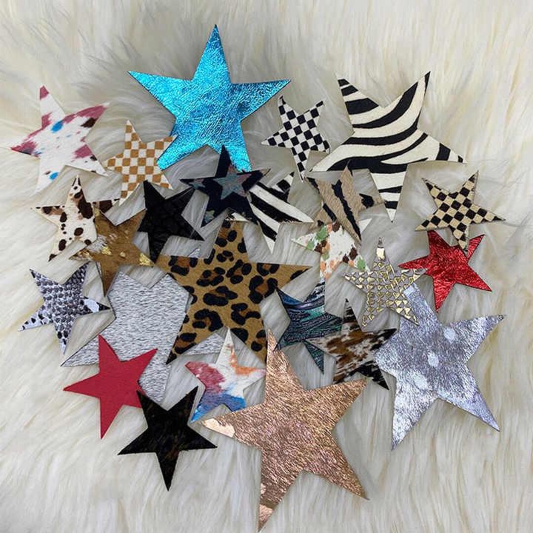 Genuine Leather Star Patches - DIY Craft Pieces in Multiple Colors - Etsy