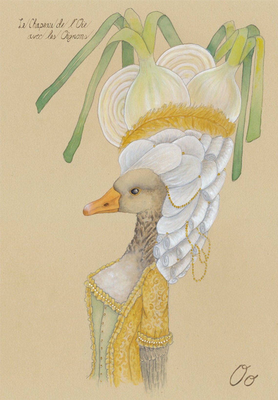 Pretty Bird Cards Letter O Cards French Goose Cards Marie - Etsy