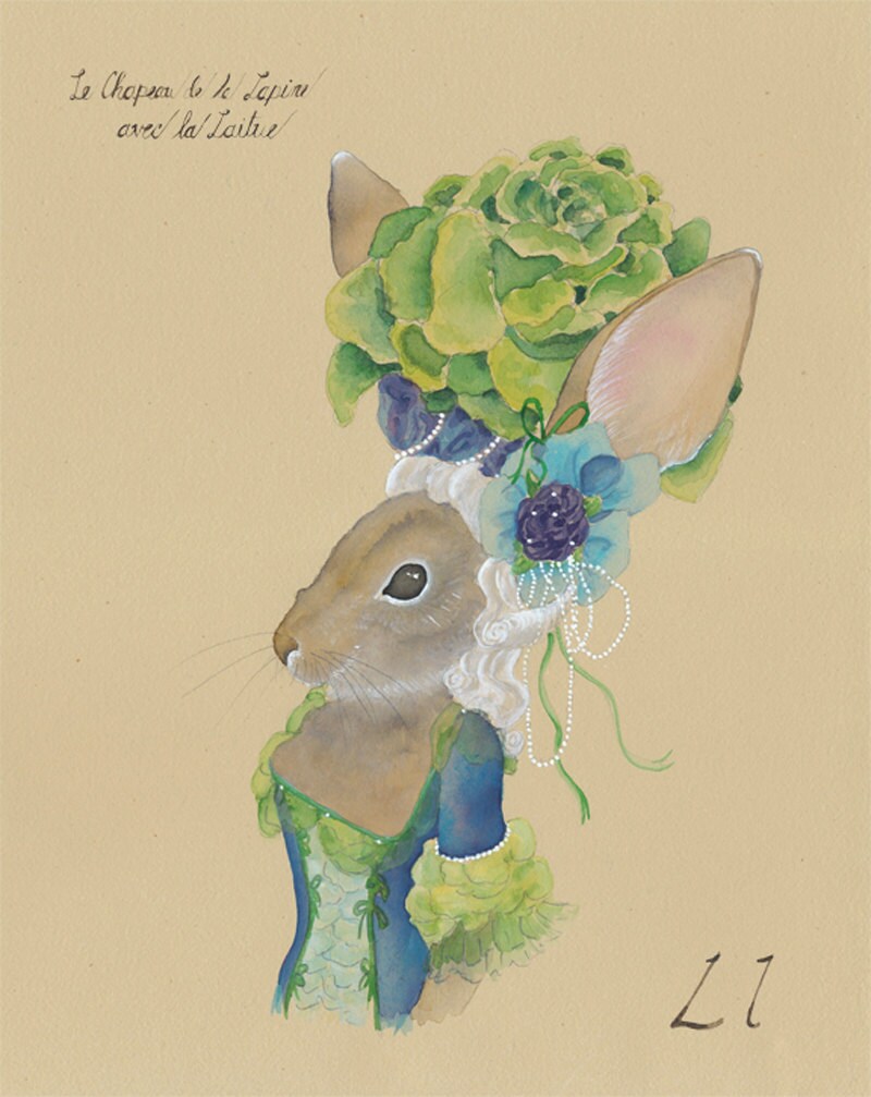 Cute Rabbit Cards Cute Bunny Cards French Cards Letter L Cards ...