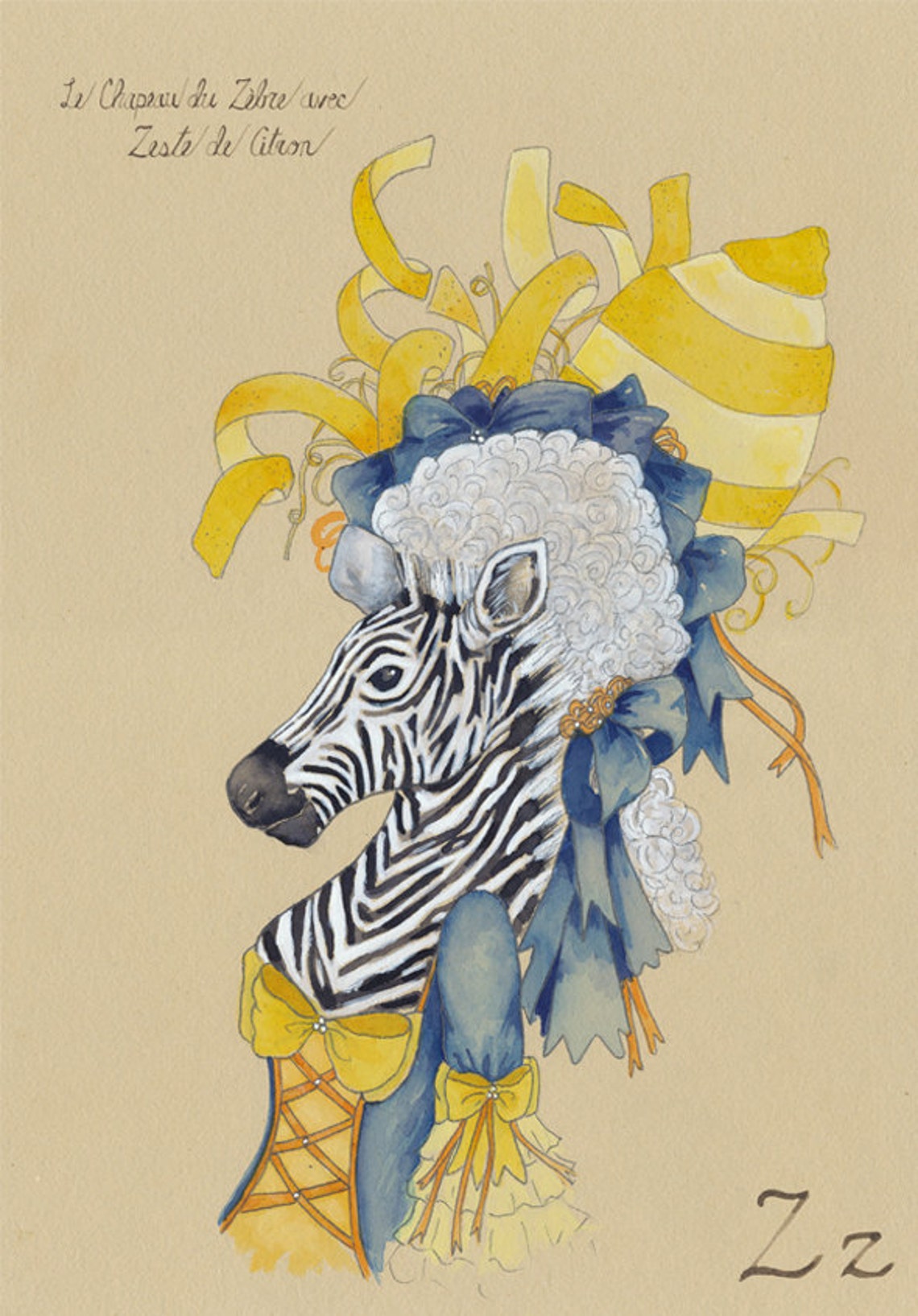 Letter Z Zebra Cards Lemon Cards Zebra Stripe Marie Antoinette - Etsy