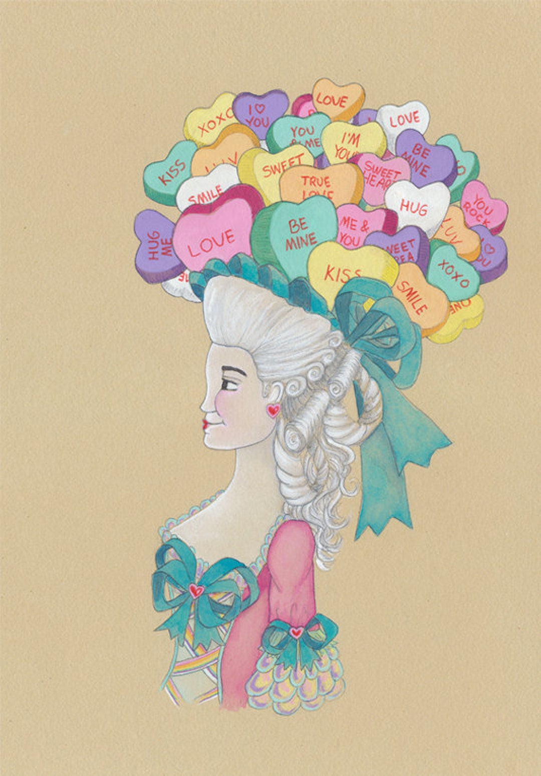 Conversation Hearts Valentine's Day Cards French Valentine's Day Cards ...