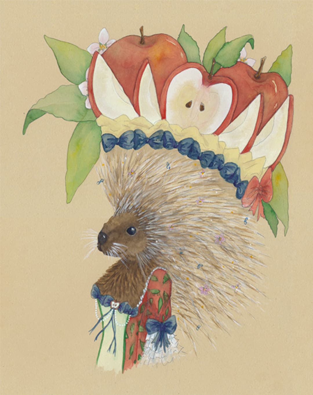 Porcupine French Animal Alphabet Letter P Porc-épic Pommes Porcupine ...