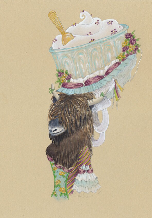 Pretty Yak Cards Animal and Food Cards With Envelopes Letter Y - Etsy