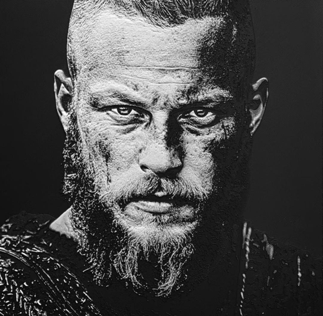 Ragnar Lothbrok Vikings Tv Show / Series Inspired Fanart 3D Filament ...