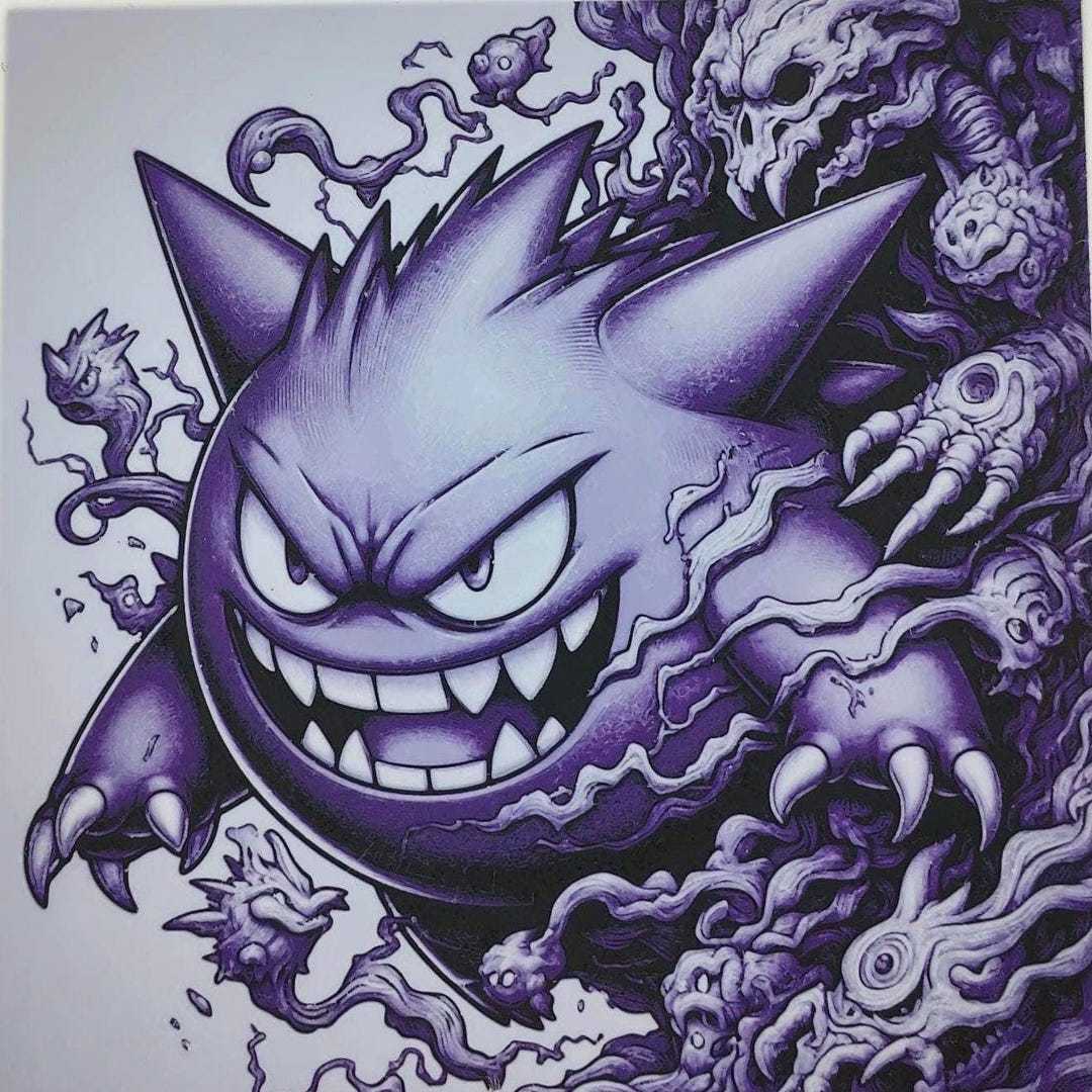 Gengar Pokémon Inspired Fanart 3D Filament Painting / Picture Art - Etsy