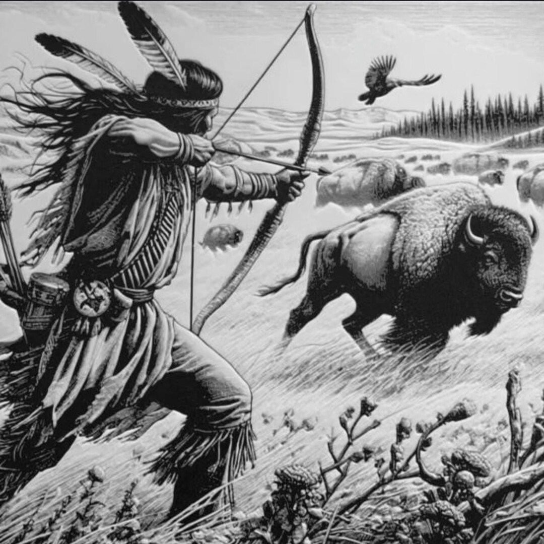 Native American Hunting Bison 3D Filament Painting / Picture Art - Etsy