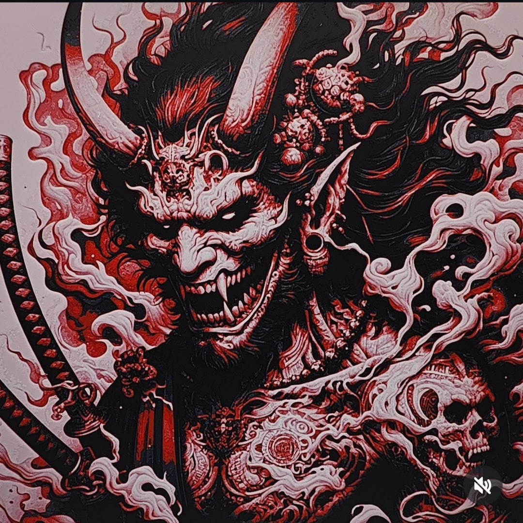 Japanese Oni Yokai - 3D Filament Painting / Picture Art - Etsy