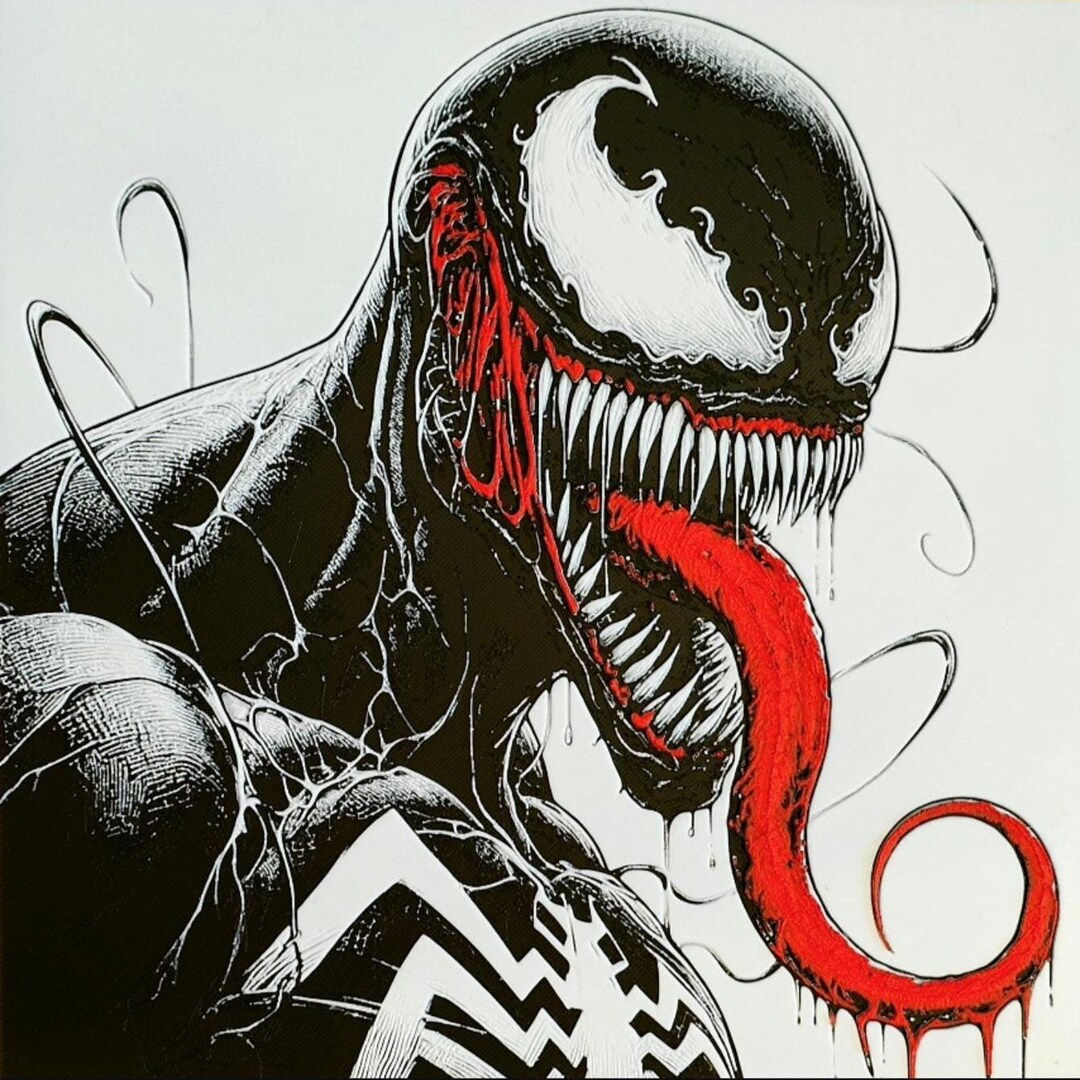 Venom Comic Film Movie Inspired Fanart 3D Filament Painting / Picture ...