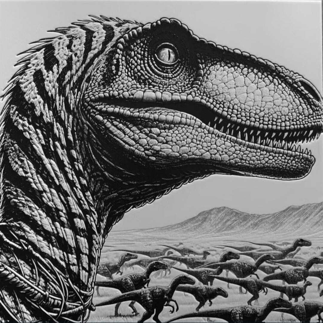 Velociraptor Dinosaur Jurassic 3D Filament Painting / Picture Art - Etsy