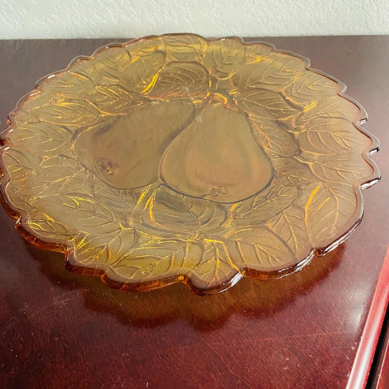 Amber Glass Plates - Etsy