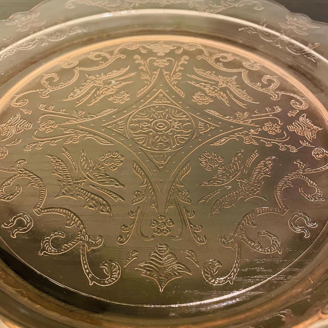 Pink Indiana Glass Madrid Pattern 10.25” Plate, Pink Federal Depression ...