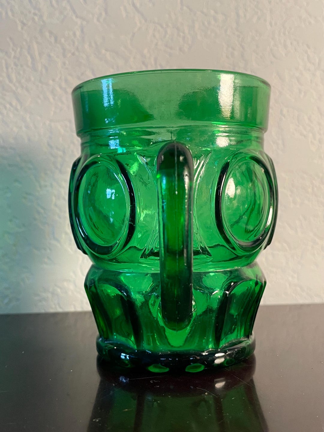 Vintage Wheaton Emerald Green Bullseye Pattern Glass Creamer, 4 Tall, 3 ...