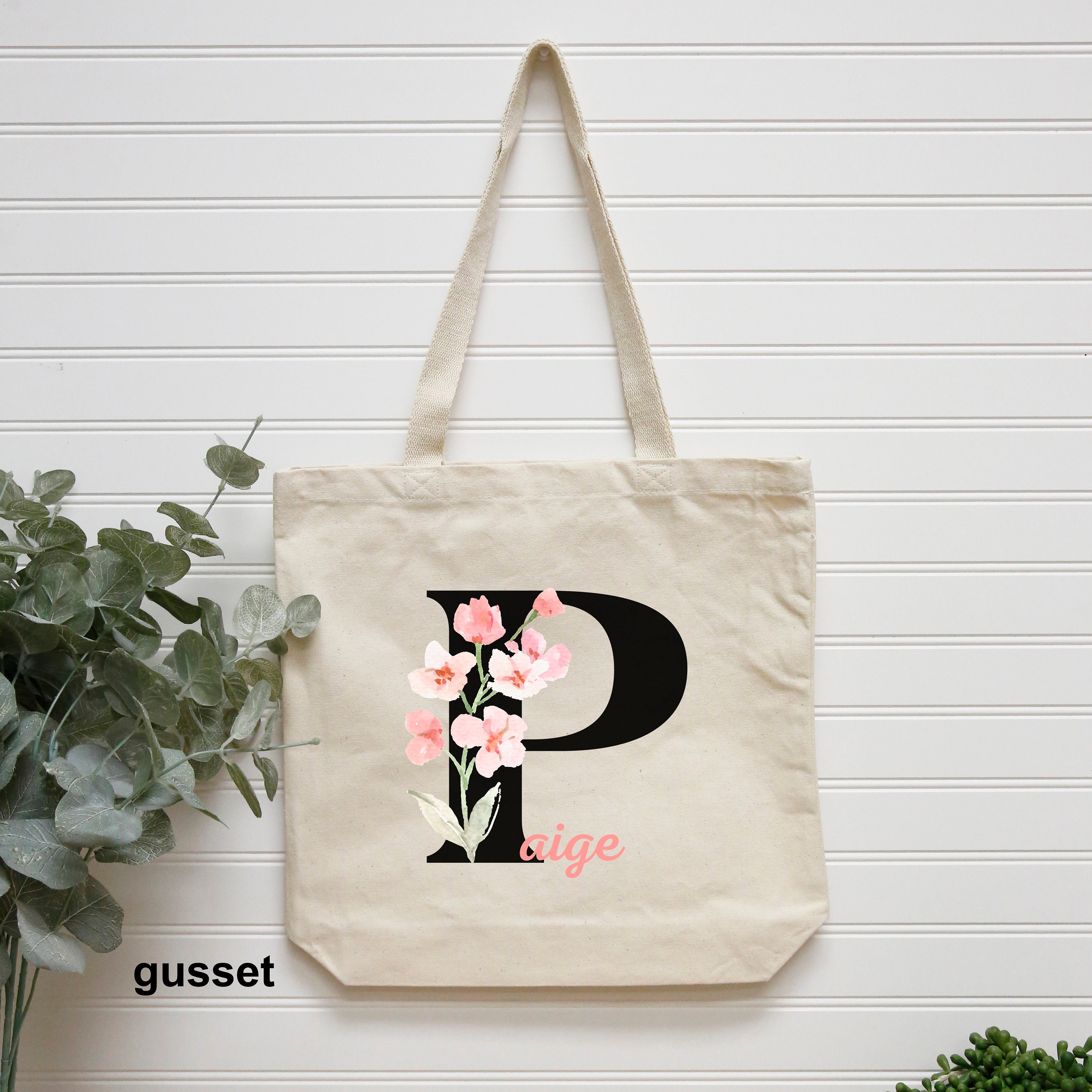 Custom Flora Name Totes, Birthday Gift, Personalized Tote, Customized ...