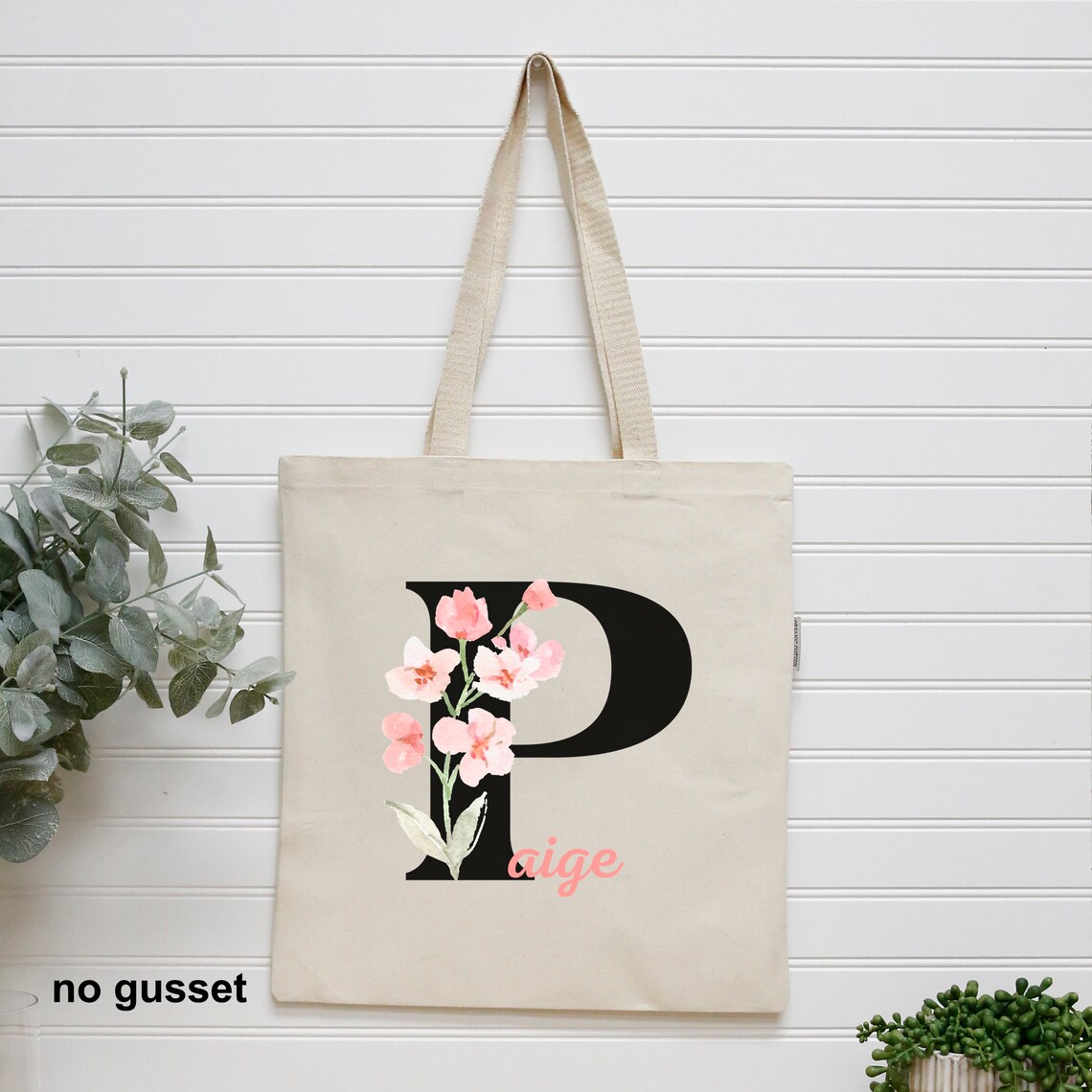 Custom Flora Name Totes, Birthday Gift, Personalized Tote, Customized ...