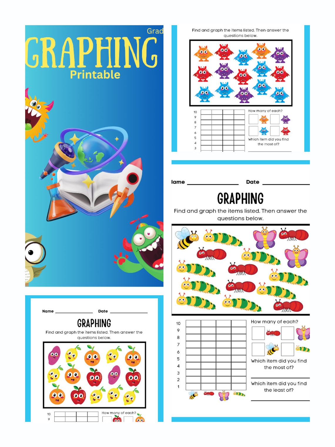 Graphing Worksheets - Etsy