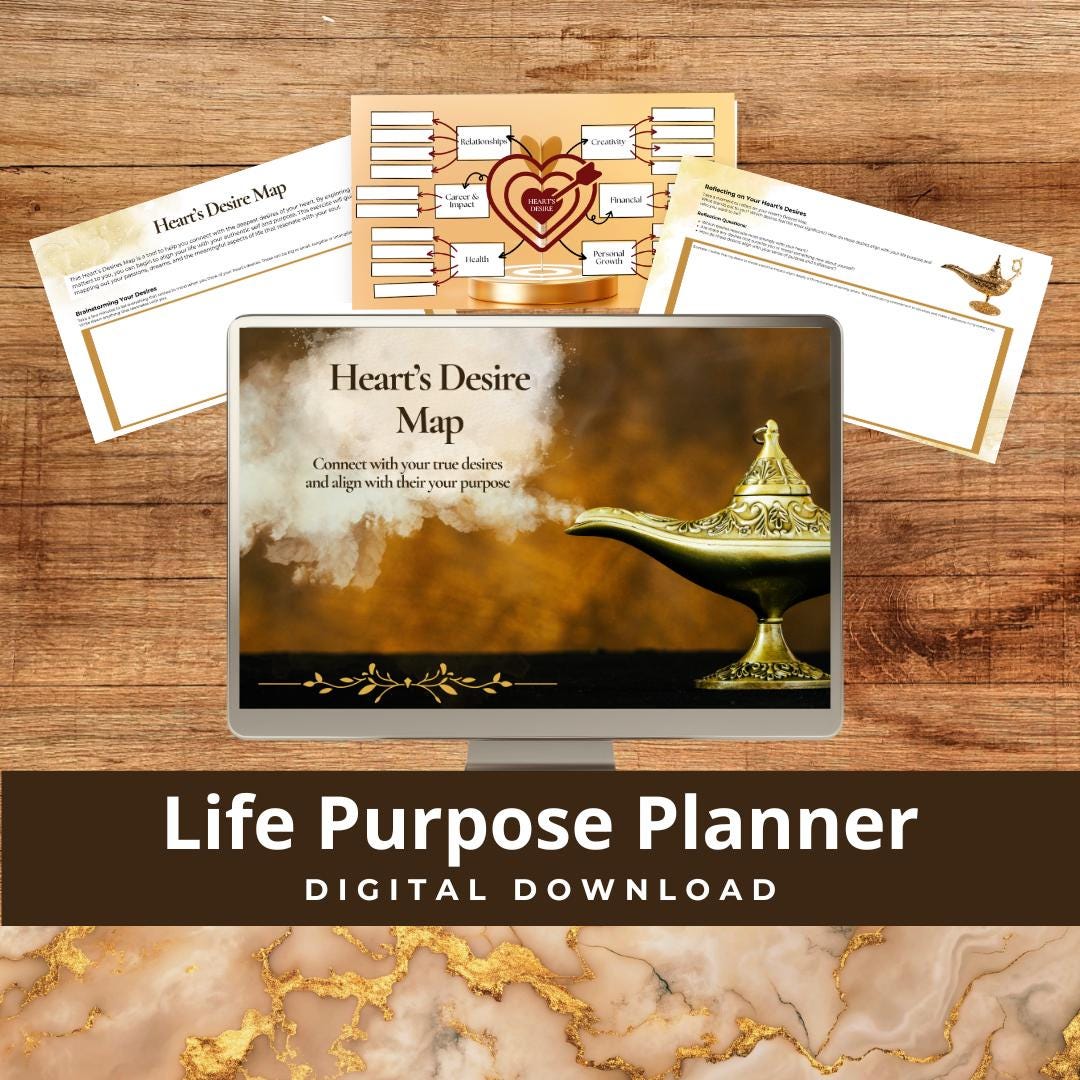 Soul Desire Map, Life Purpose Worksheet, Passion Planner, Self ...