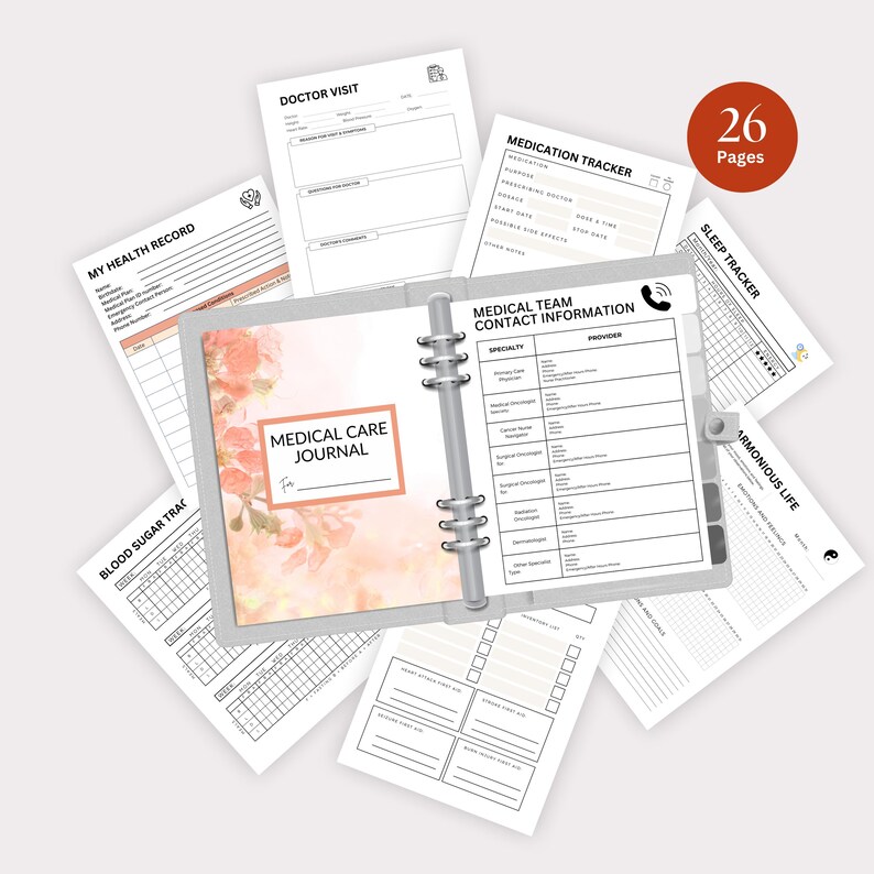 Cancer Patient Medical Care Journal, Healthcare Planner, Digital ...