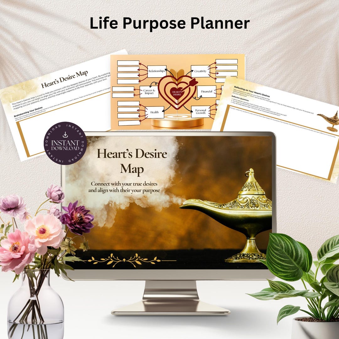 Soul Desire Map, Life Purpose Worksheet, Passion Planner, Self ...