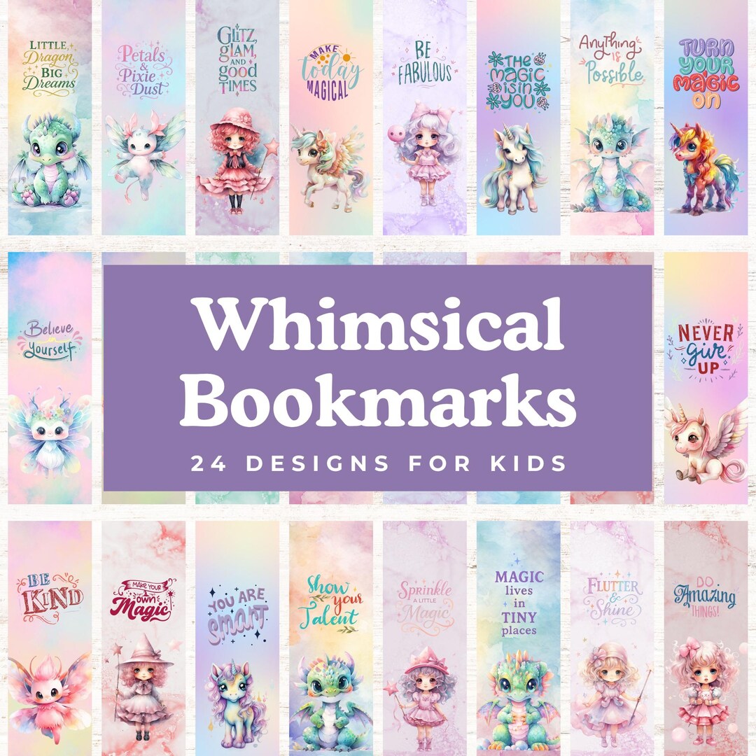 Whimsical Bookmarks for Kids, Magical Creature Bookmark, Fairytale ...