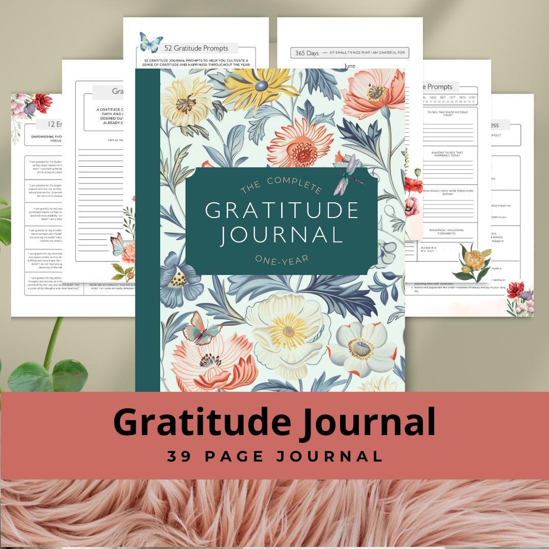 The Complete One Year Gratitude Journal, Digital Journal, Conscious ...
