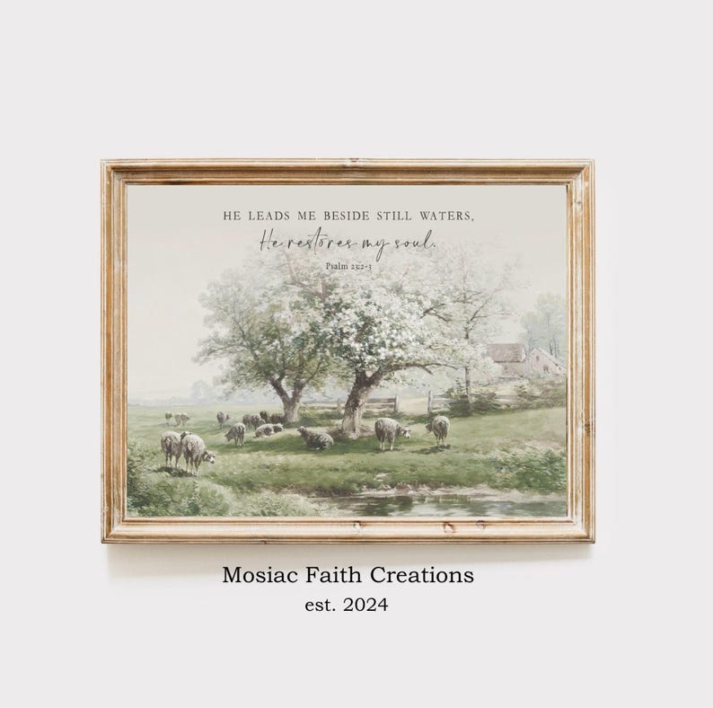 The Lord is My Shepherd Art/ Jesus Christ/ Bible Verse Art/ Jesus ...