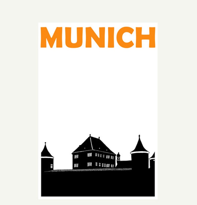 Munich Print, Travel Poster, German Art, Munich Art, Munich Poster ...