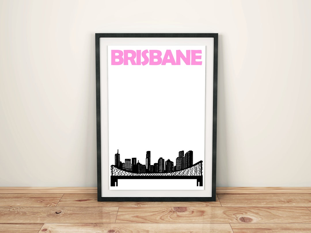 Brisbane Print, Australia Print, Brisbane Skyline Print, Brisbane ...