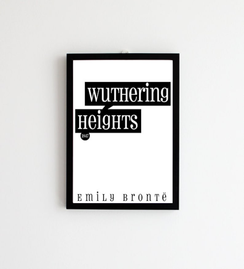 Wuthering Heights Poster Book Cover Art Emily Bronte Art - Etsy