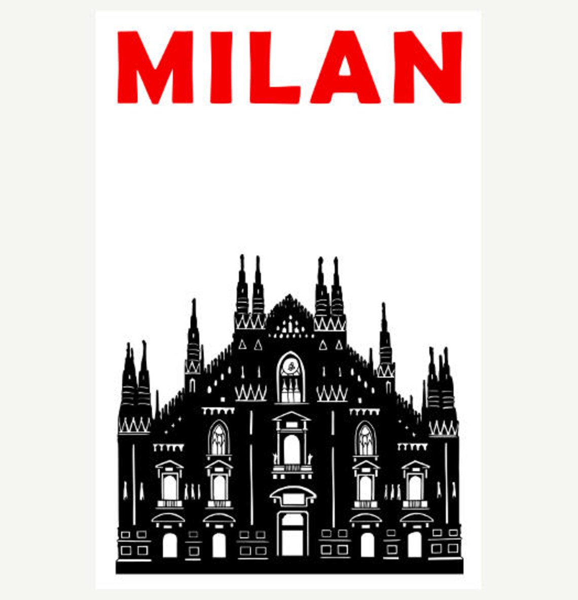Milan Print, Italy Poster, Milan Poster, Milan Art, Italy Print, Duomo ...