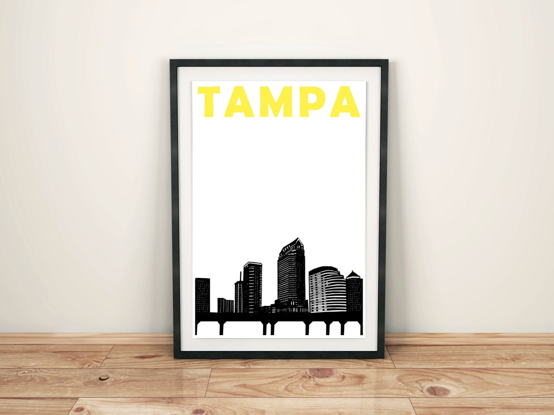 Tampa Print, Florida Art, Tampa Skyline, Tampa Art, Tampa Poster ...