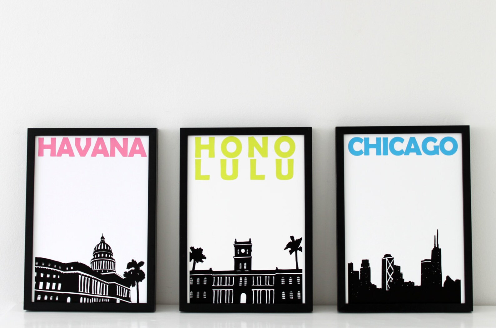 City Prints: Set of 3 Prints Travel Memories City Art Print | Etsy