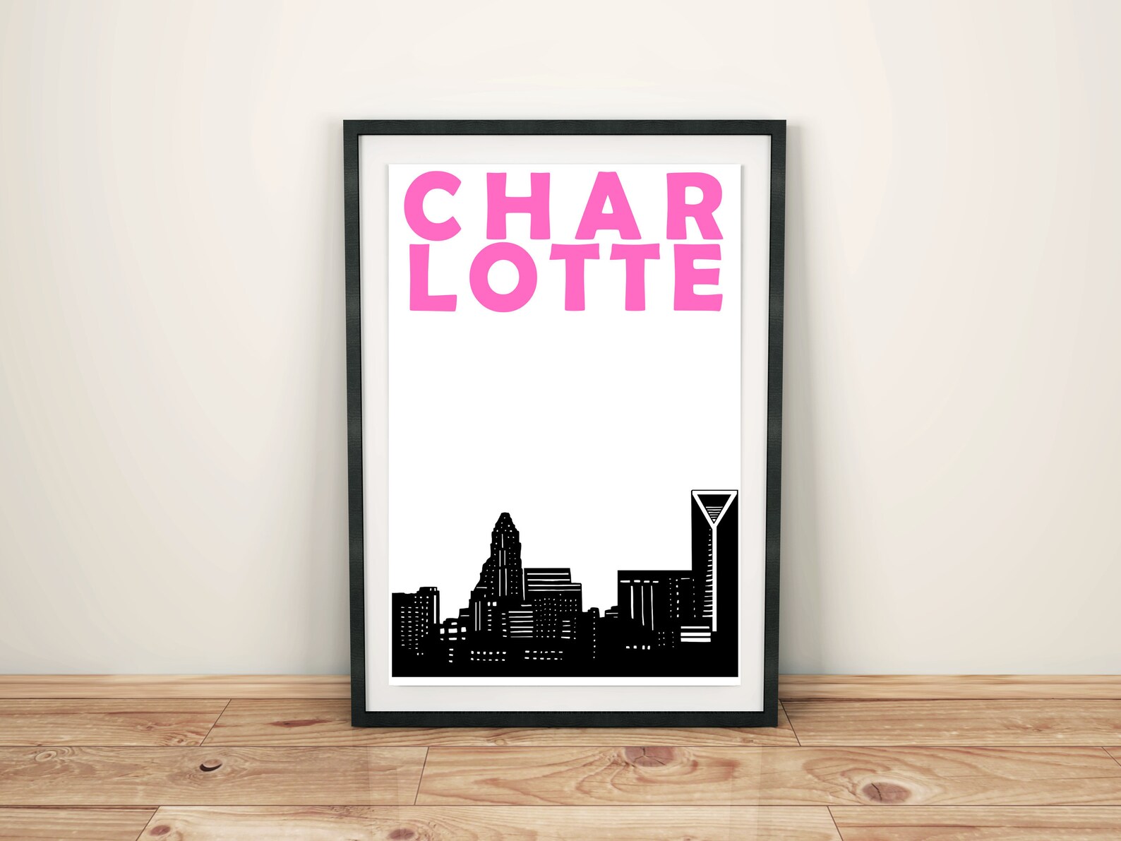 Charlotte NC Skyline Print, Charlotte Poster, Charlotte NC Art, Moving ...