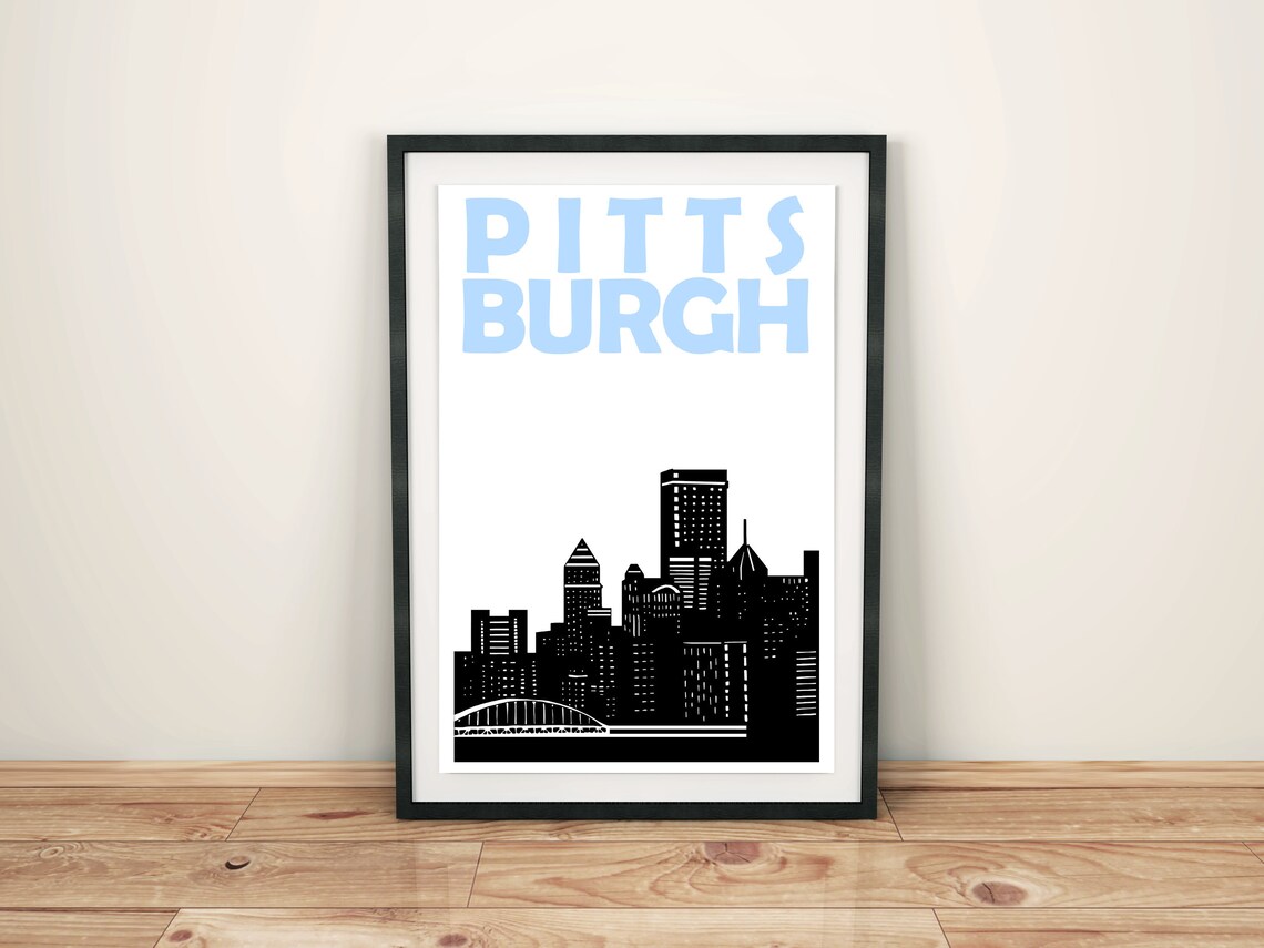 Pittsburgh Print, Pittsburgh Skyline Poster, Pittsburgh Art, Moving ...
