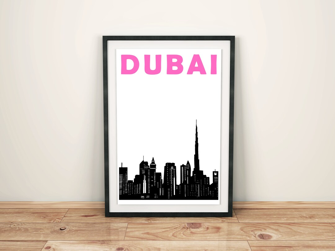 Dubai Print Skyline, Dubai Poster, Dubai Art, Dubai Skyline, Dubai ...